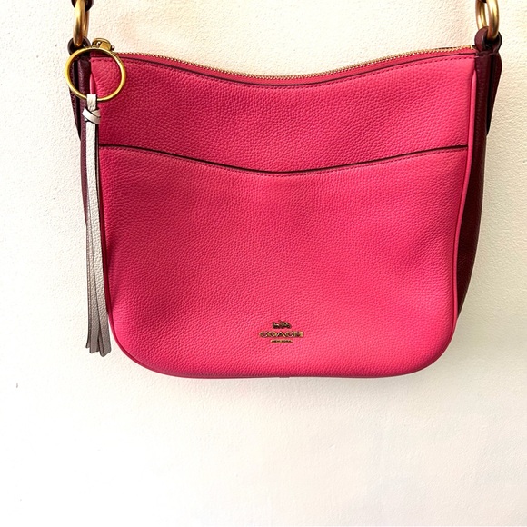 Coach | Bags | Coach Chaise Pebbled Leather Confetti Pink Multi ...